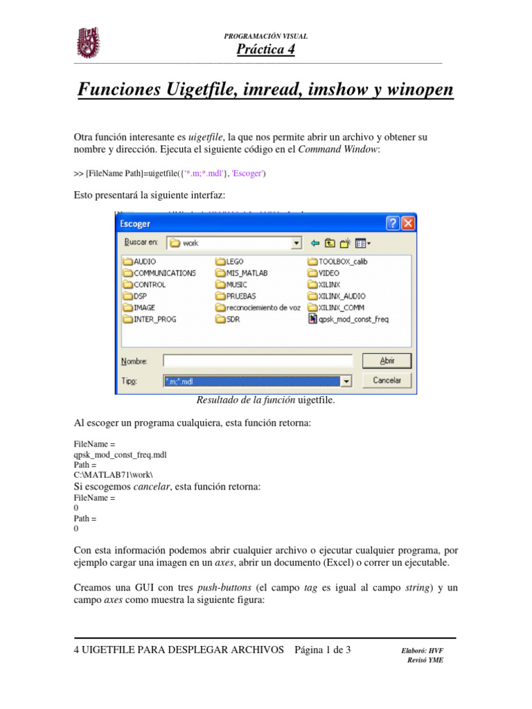 4 Uigetfile para Desplegar Archivos Matlab | PDF | Interfaces gráficas ...
