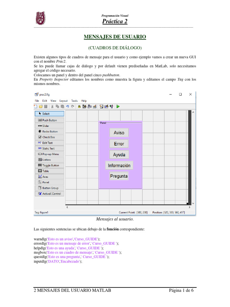 2 Mensajes Del Usuario Matlab | PDF | Programación de computadoras | Ingeniería de Sistemas