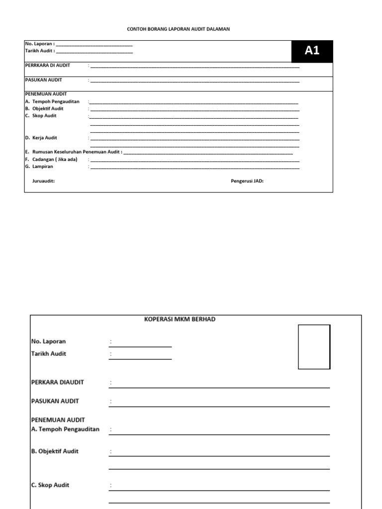 Format Laporan Audit Dalaman | PDF
