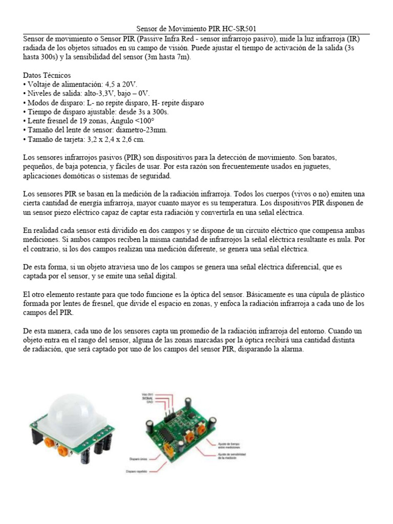Sensor de Movimiento PIR HC - Con Arduino EJEMPLO | PDF | Olas ...