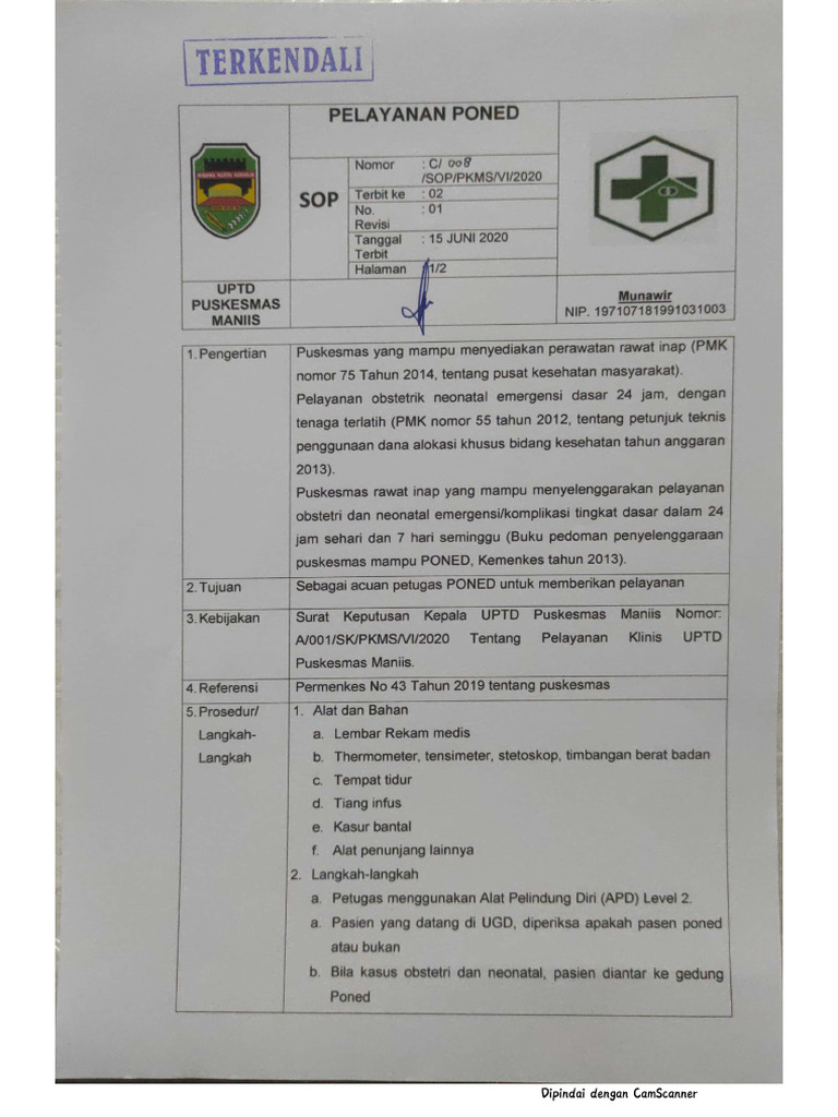 SOP Pelayanan Poned | PDF