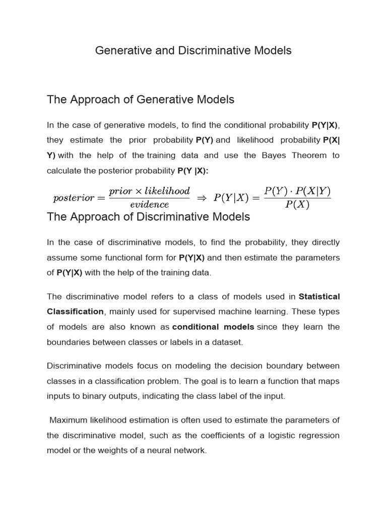 Generative And Discriminative Models Pdf Artificial Neural Network
