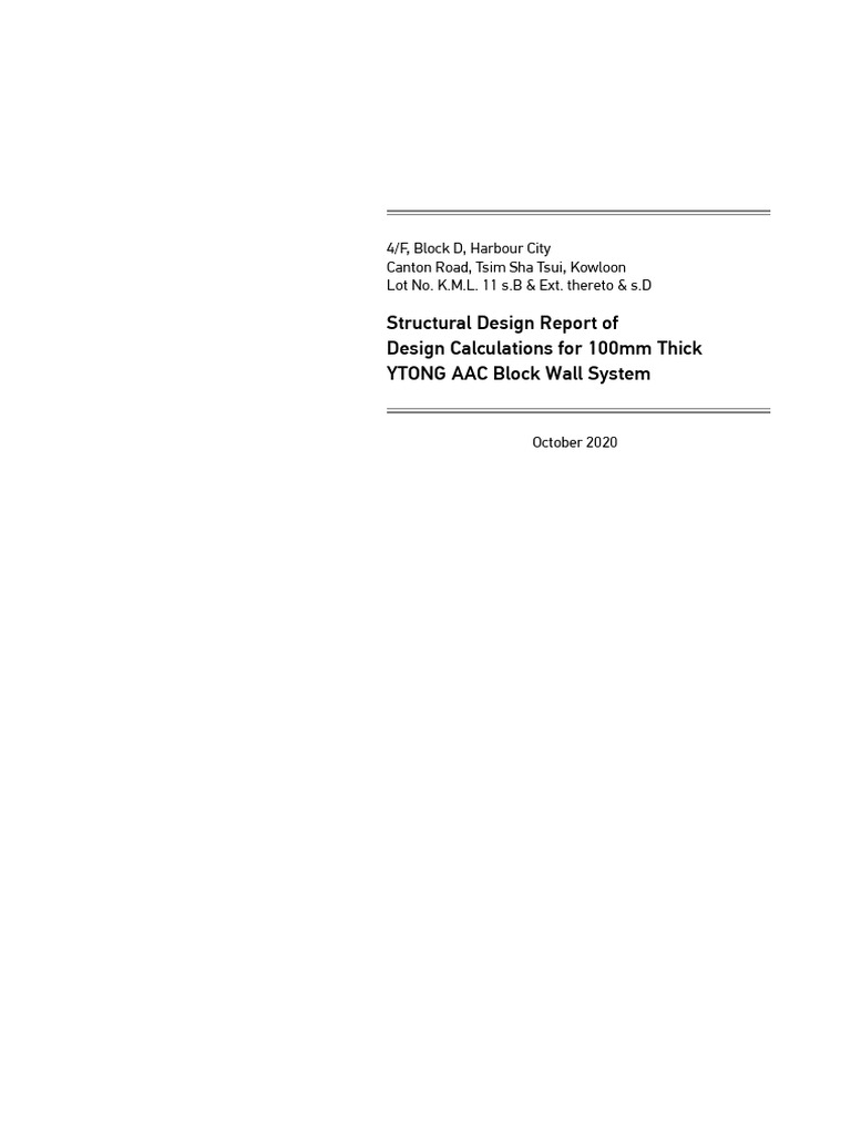 Structural Design Report For 100mm Block Wall System (Rev.A) | PDF ...