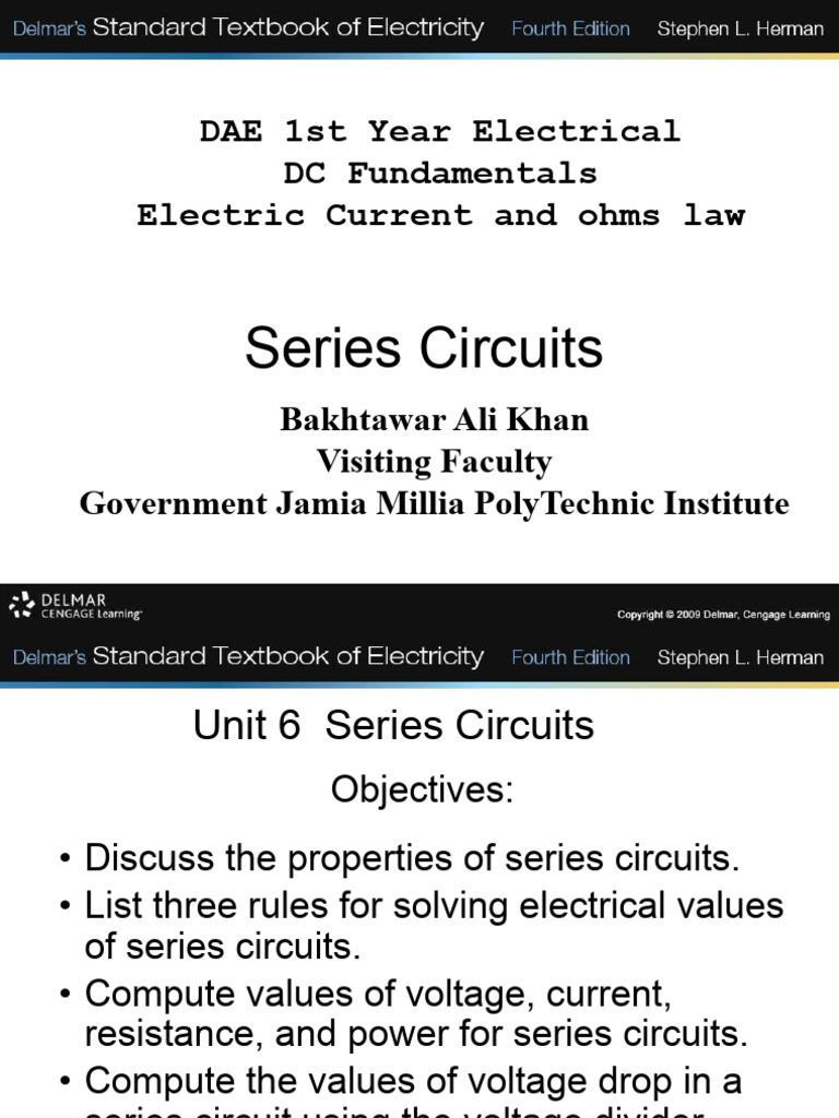 Series Circuits DAE 1st Year Electrical | PDF | Series And Parallel ...