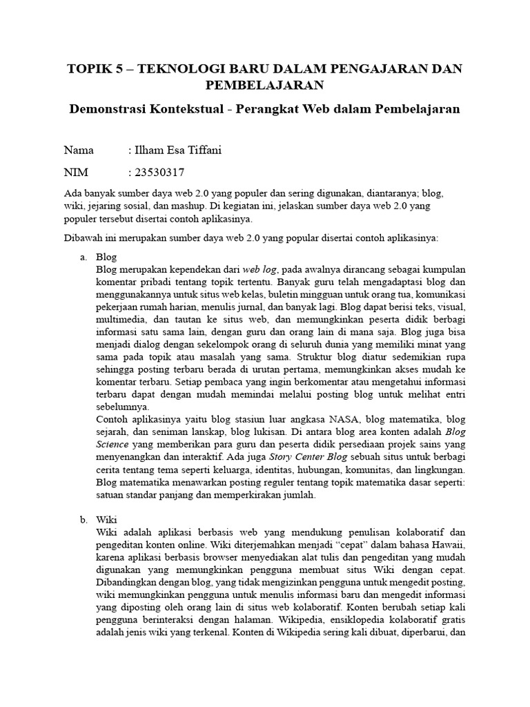 Topik 5 - Demonstrasi Kontekstual - Ilham Esa Tiffani | PDF