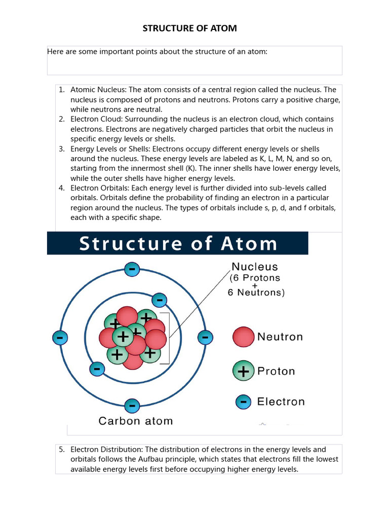 Document of Structure of Atom | PDF | Atoms | Atomic Nucleus