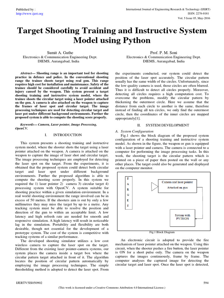 Target Shooting Training and Instructive System Model Using Python ...
