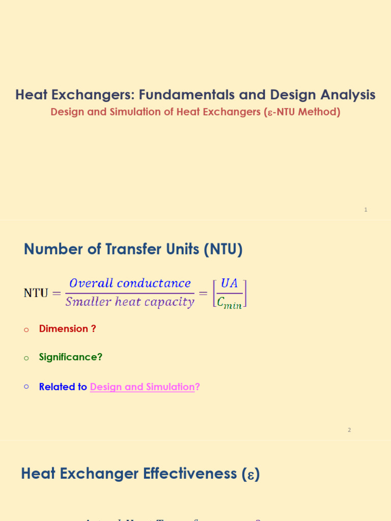 NTU & Examples | PDF | Heat Exchanger | Chemical Engineering