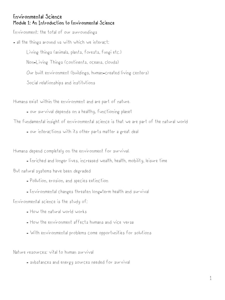Environmental Science Lecture Notes | PDF | Chemical Compounds | Chemistry
