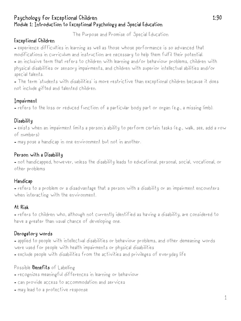 Introduction to Exceptional Children | PDF | Intellectual Disability ...