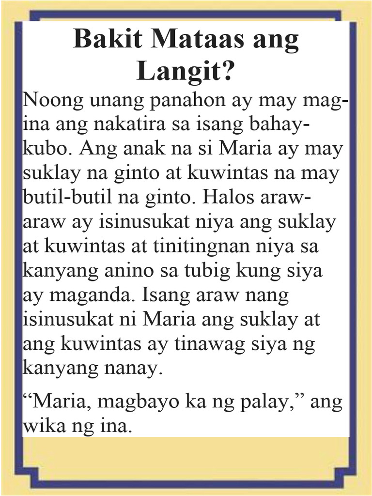 Bakit Mataas Ang Langit | PDF