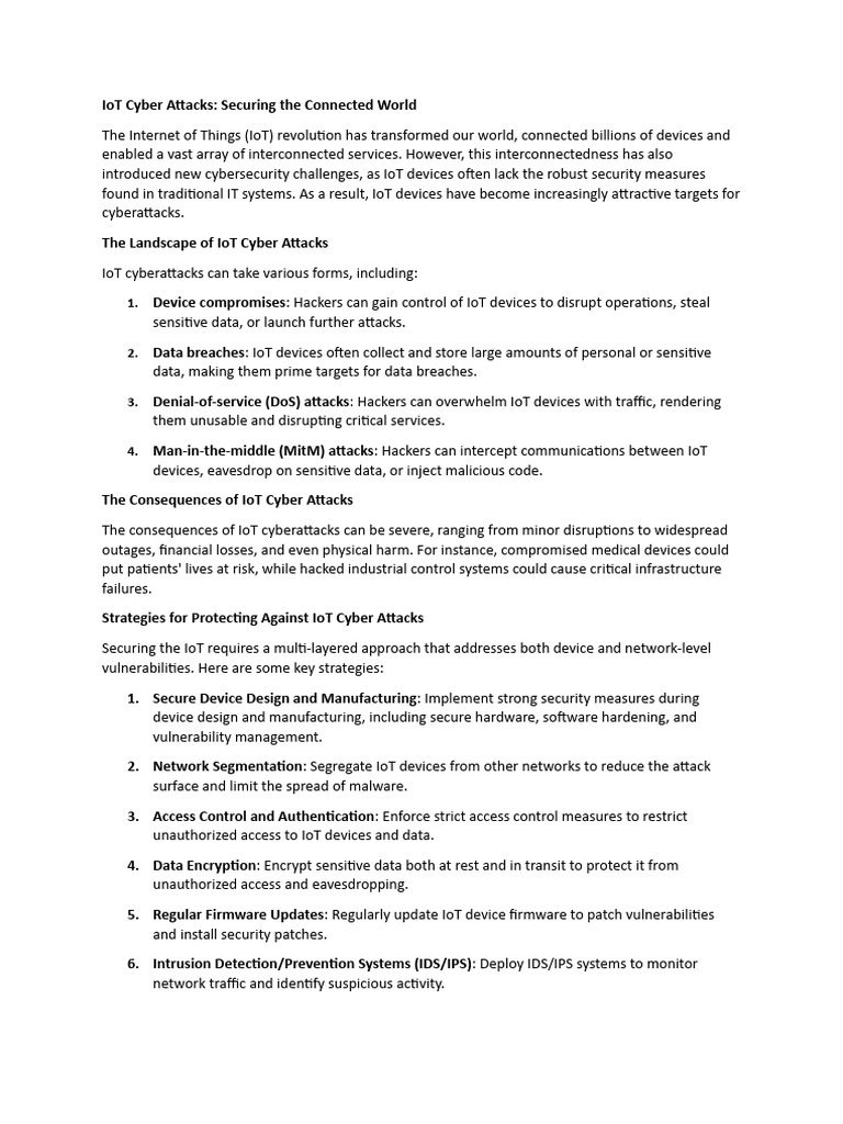 IoT Cyber Attacks | PDF | Security | Computer Security