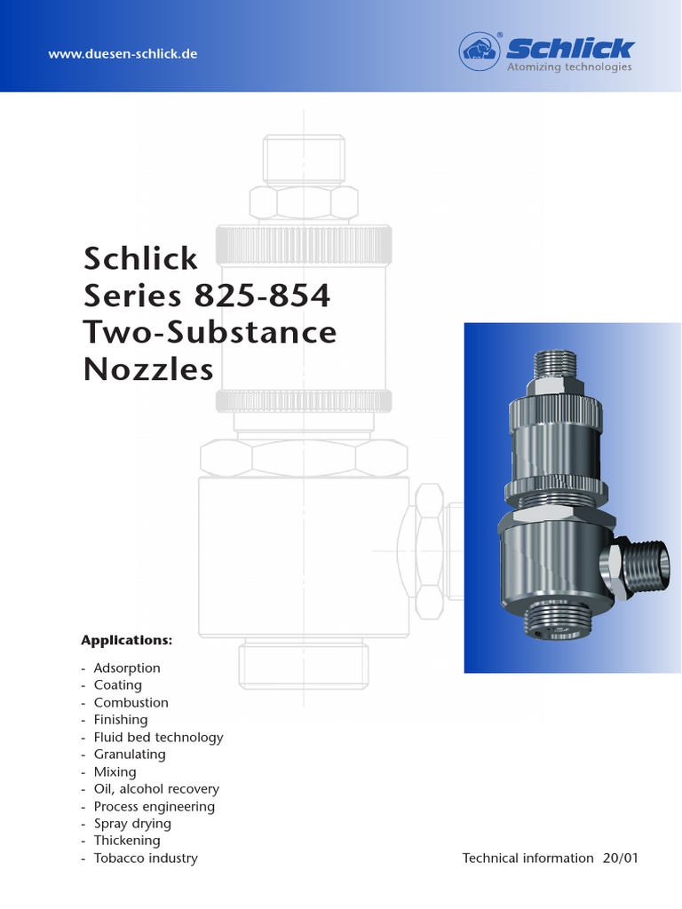 SCHLICK Series 825 - 854 Two-Substance Nozzles 20-01 | PDF | Liquids | Nozzle