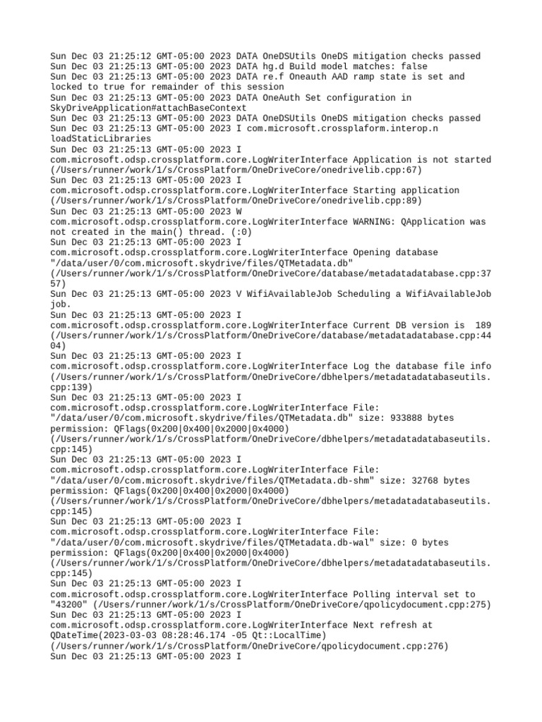 OneDrive Debug Log Analysis | PDF | Thread (Computing) | Computer File