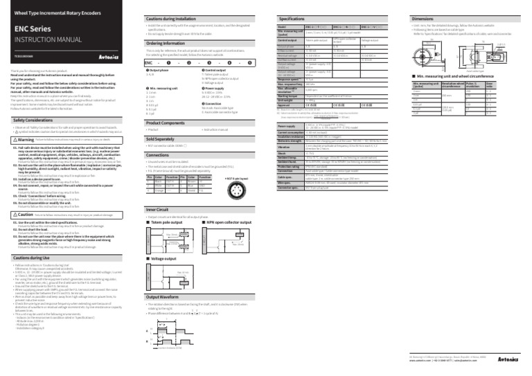 Autonics Incremental Encoder Manual | PDF | Electrical Connector ...