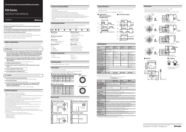 Rotary Encoder E50 Series Instruction Manual | Download Free PDF | Power Supply | Electrical ...