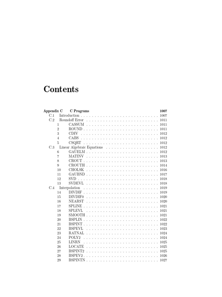 Appendixc Pdf Matrix Mathematics Parameter Computer Programming