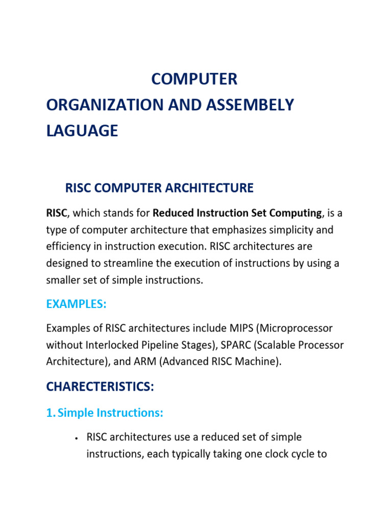 Computer Organization and Assembely Laguage | PDF | Computer Architecture | Parallel Computing