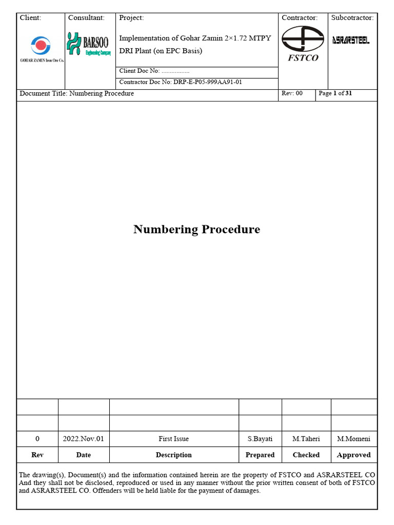 Numbering Procedure | PDF | Specification (Technical Standard)
