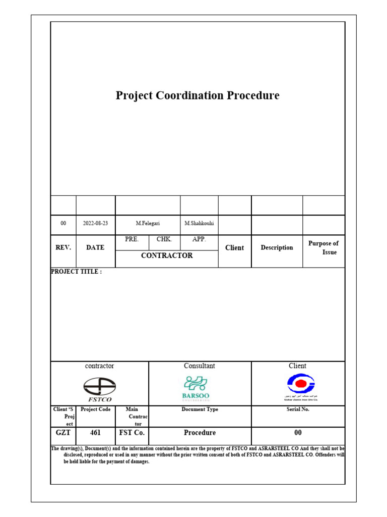 Coordination Procedure 461-Rev00 | PDF