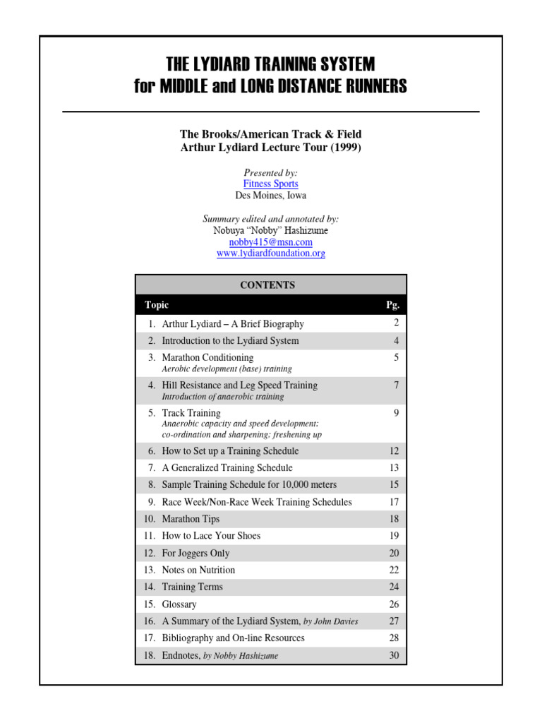 Lydiardiowa 99 | PDF | Running | Aerobic Exercise