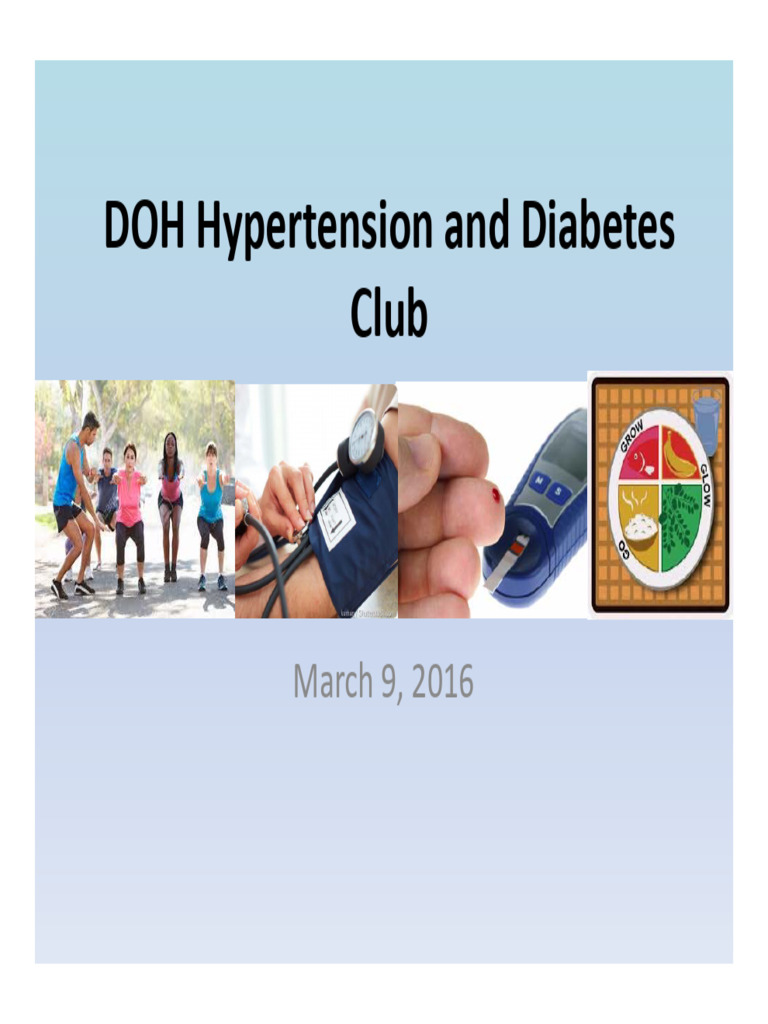 Hypertension and Diabetes Club | PDF | Non Communicable Disease ...