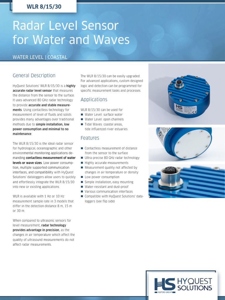 RadarSensor WLR-8!15!30 Brochure | PDF | Radar | Water