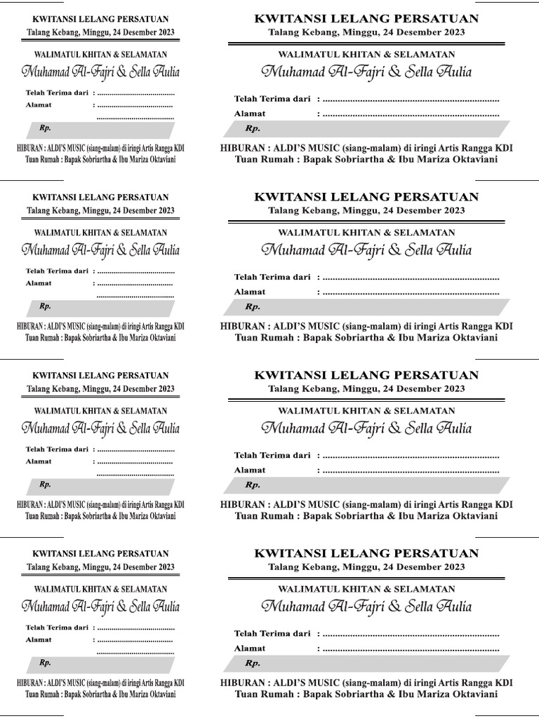 Kwitansi Alfajri | PDF