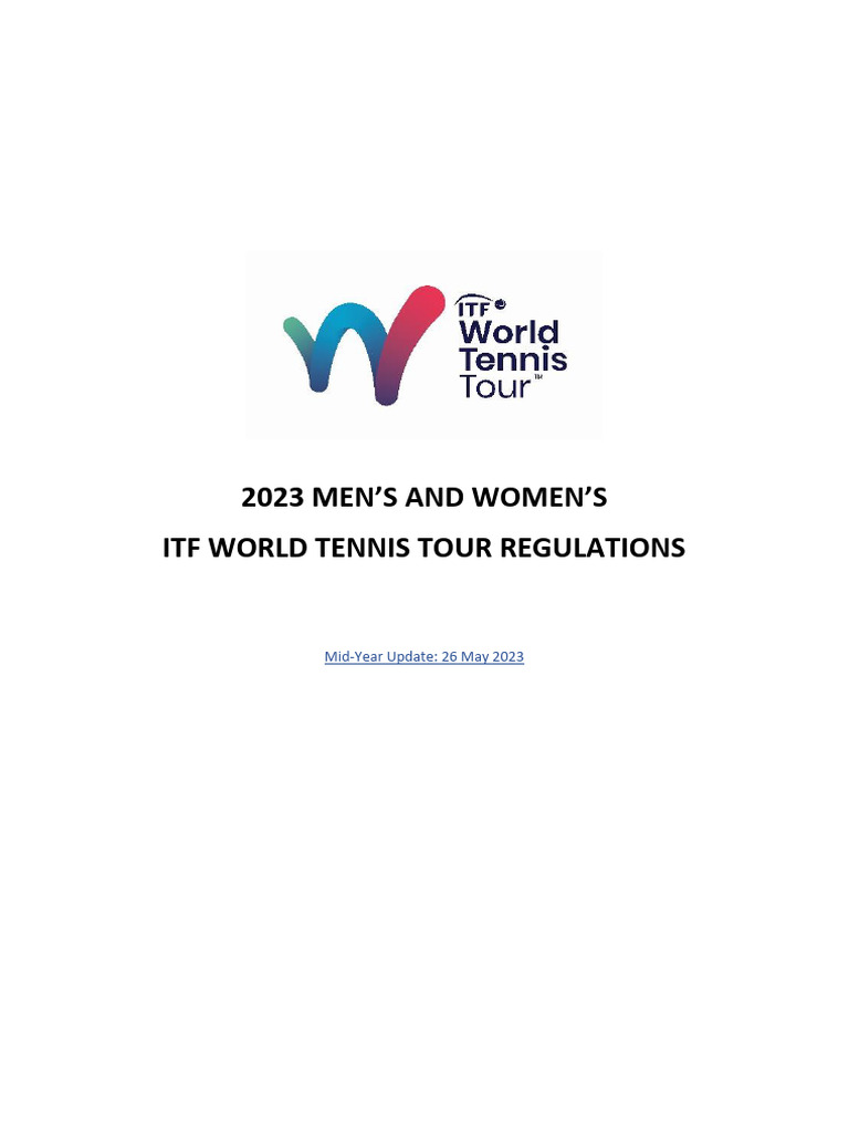 2023 Itf World Tennis Tour Regulations | PDF | Adjudication | Tribunal