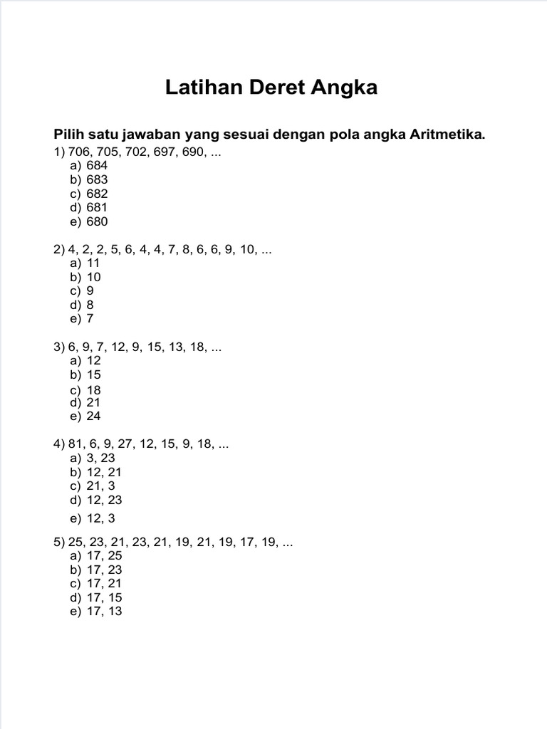 Pdfslide - Tips - Tes Deret Angka | PDF