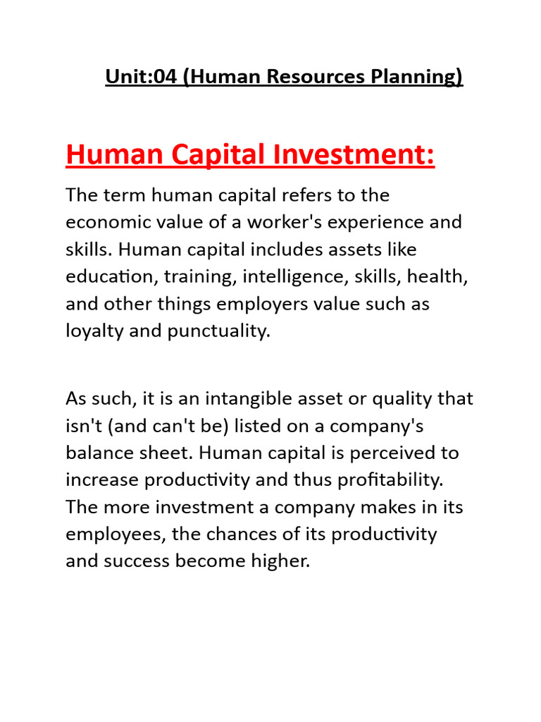 Unit 3 Hra | PDF | Human Capital | Economies