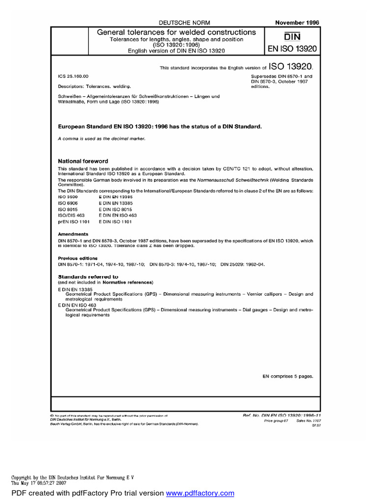 Din 13920 (Din 8570) | PDF
