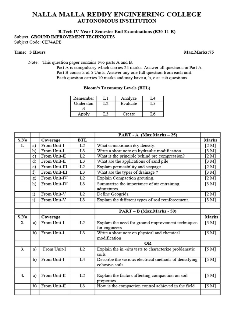 R20 4-1 QP Format | PDF | Civil Engineering | Soil
