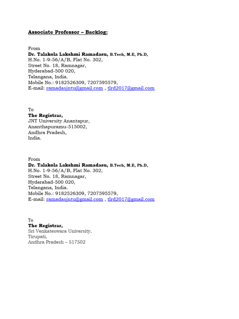 Address Universities | PDF