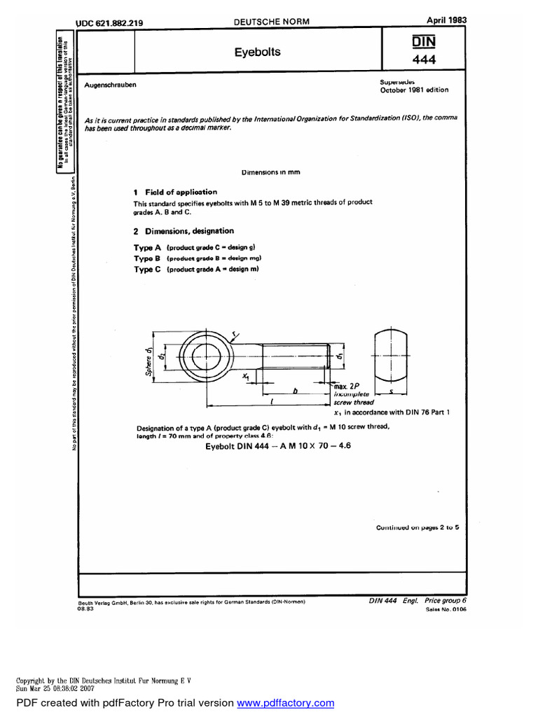 DIN 444 Eye Bolt | PDF