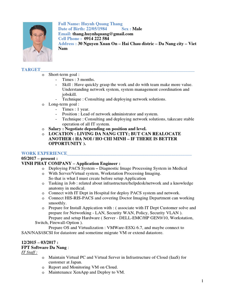 CV Huynh Quang Thang SEP 2023 | PDF | Computer Network | Computer ... CV Huynh Quang Thang SEP 2023 | PDF | Computer Network | Computer ...
