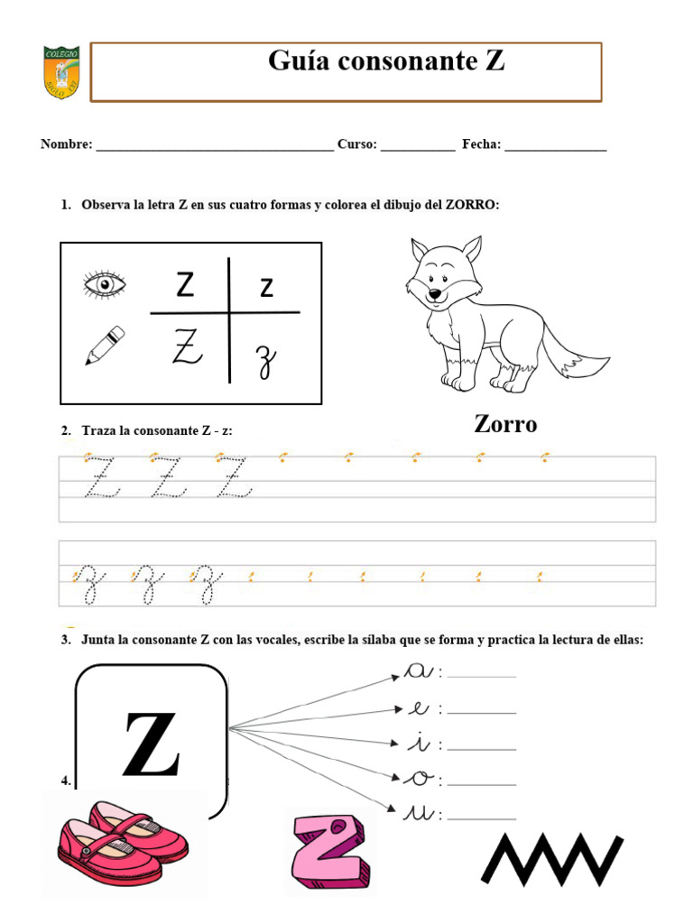 Copia de Guía Consonante Z | PDF