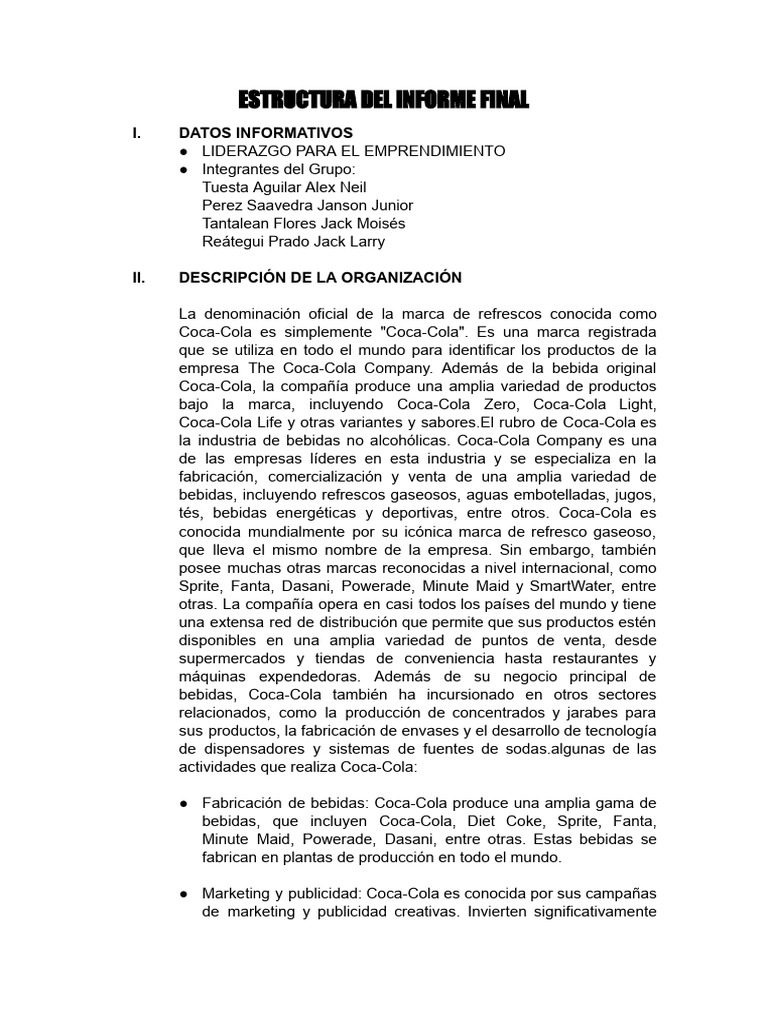 Producto Final LIDERAZGO PARA EL EMPRENDIMIENTO | PDF | La compañia de ... Producto Final LIDERAZGO PARA EL EMPRENDIMIENTO | PDF | La compañia de ...
