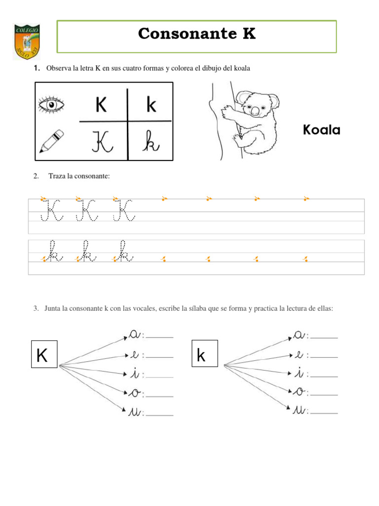 Guía Consonante K | PDF