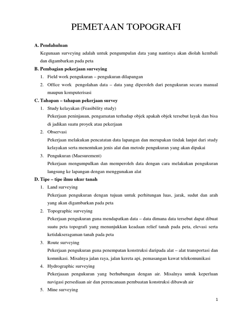 Modul Pemetaan Topografi | PDF