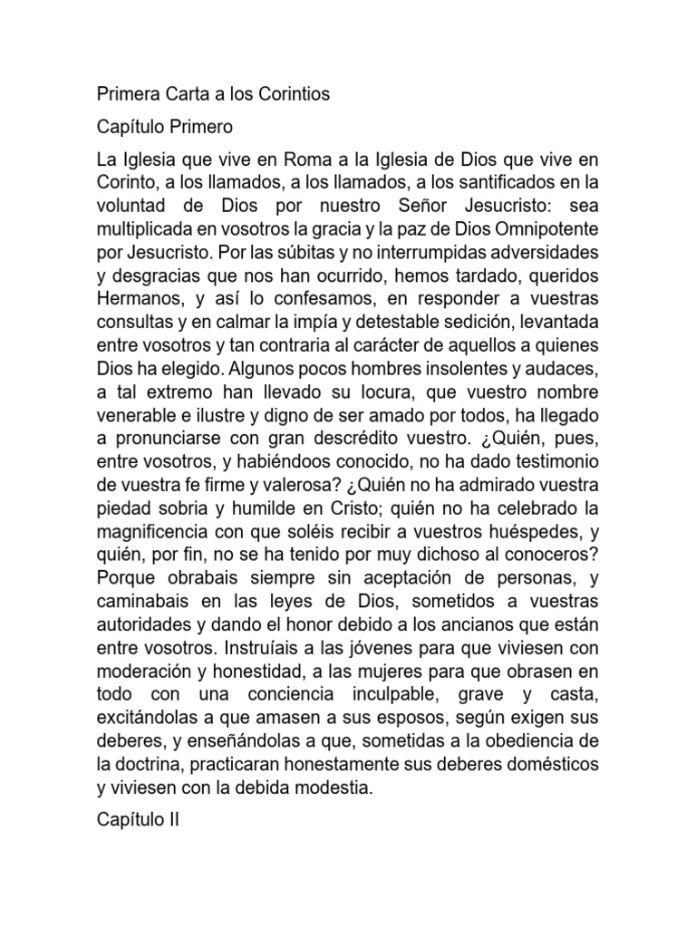 Primera Carta A Los Corintios | PDF | Sacerdote | Jesús