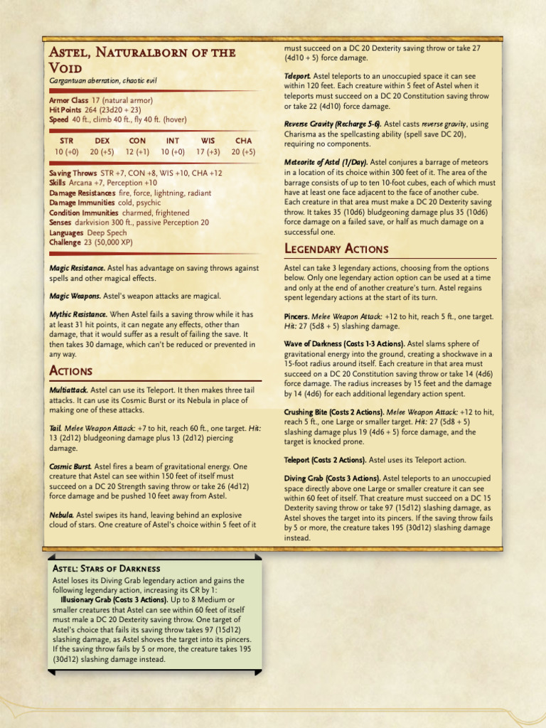 Elden Ring Monster: Astel & Mohg Stats | PDF