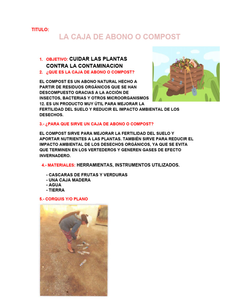 Esquema de Proyecto de Ciencias | PDF | Compost | Residuos