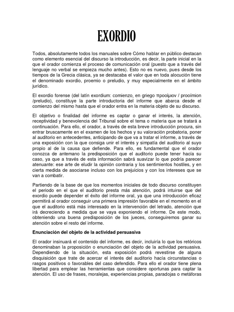 EXORDIO | PDF