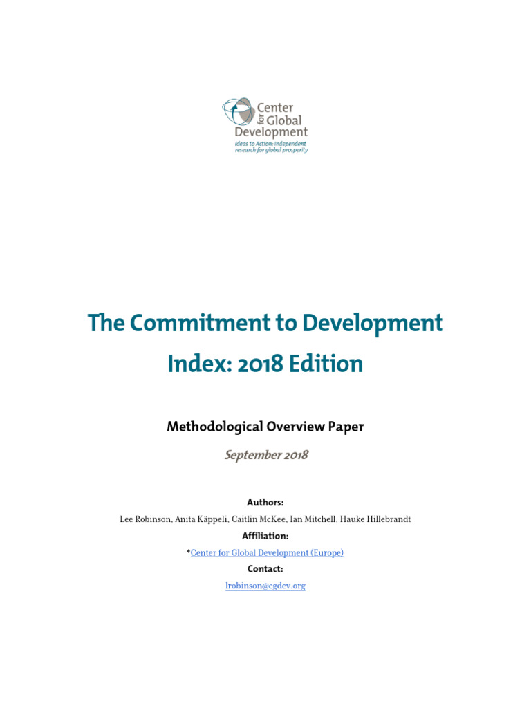CDI 2018 Methodology | PDF | Official Development Assistance | Aids