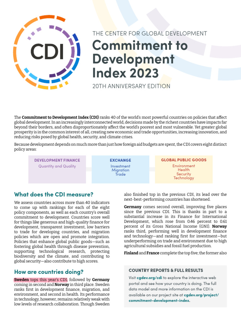 Cdi 2023 Brief ENG | PDF | Cost Of Living | Developing Country