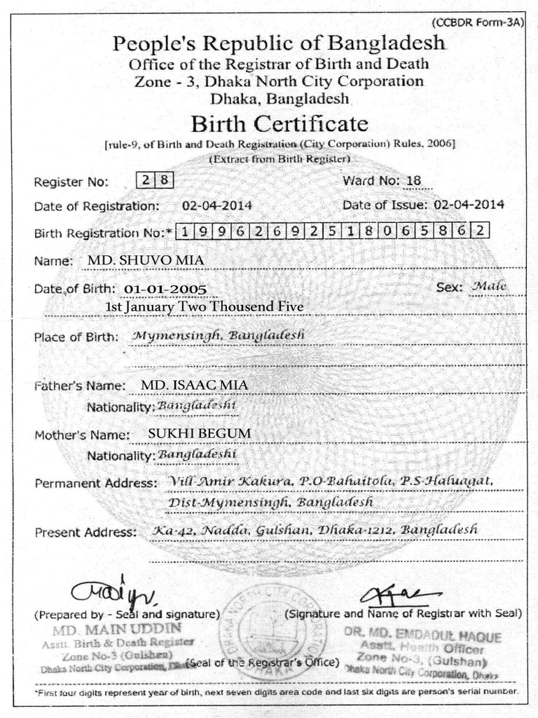 Birth Certificate | PDF