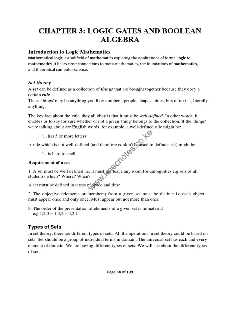 Logic Gates and Boolean | PDF | Logic Gate | Set (Mathematics)
