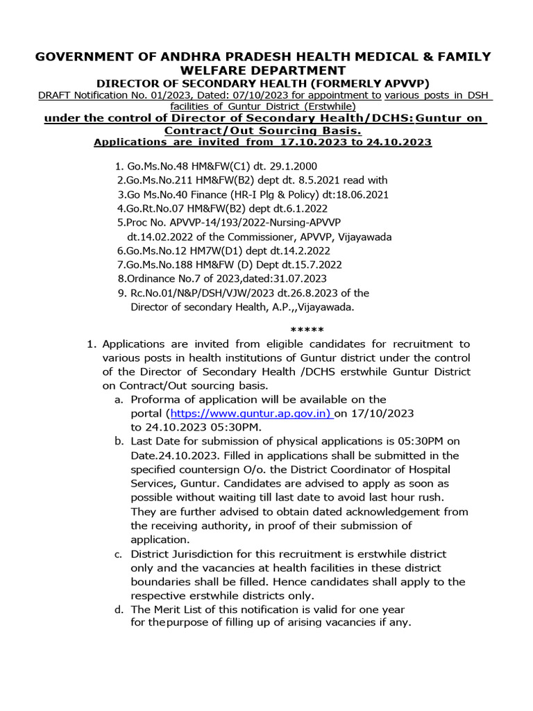 Government of Andhra Pradesh Health Medical & Family Welfare Department | PDF | Pharmacist