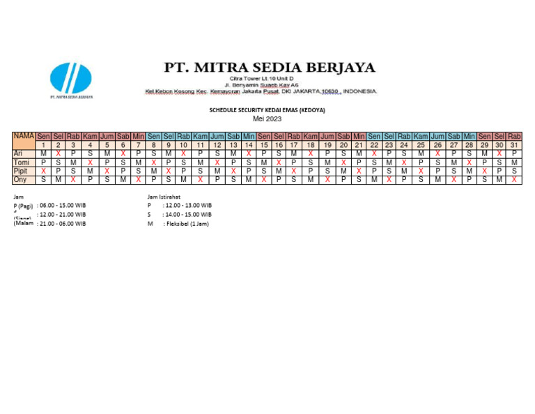 Schedule Security MEI 2023 | PDF
